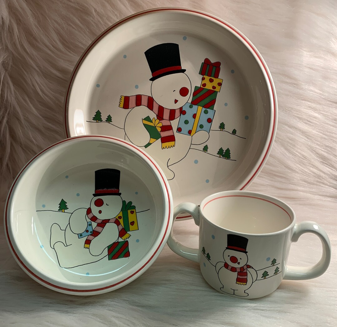 Vintage Mikasa 3 Piece Kid Plate Set - Frosty - Etsy