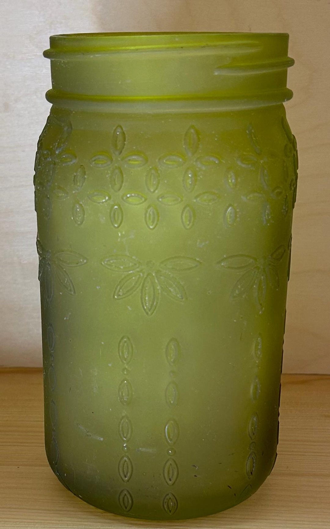 Green Frosted Syndicate Jar - Etsy