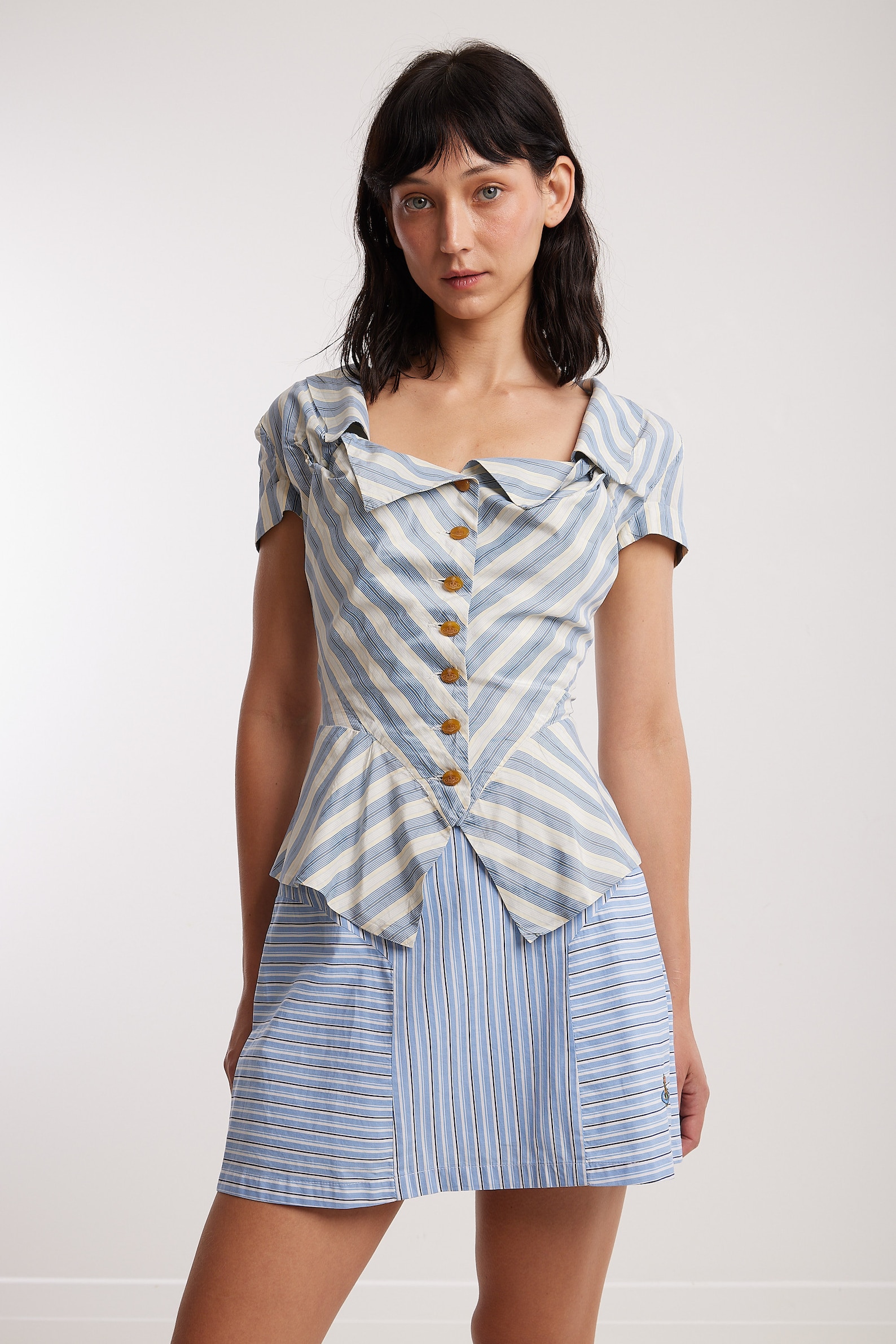 Vintage 90's VIVIENNE WESTWOOD Top / SS 1997 Runway / Striped Silk ...
