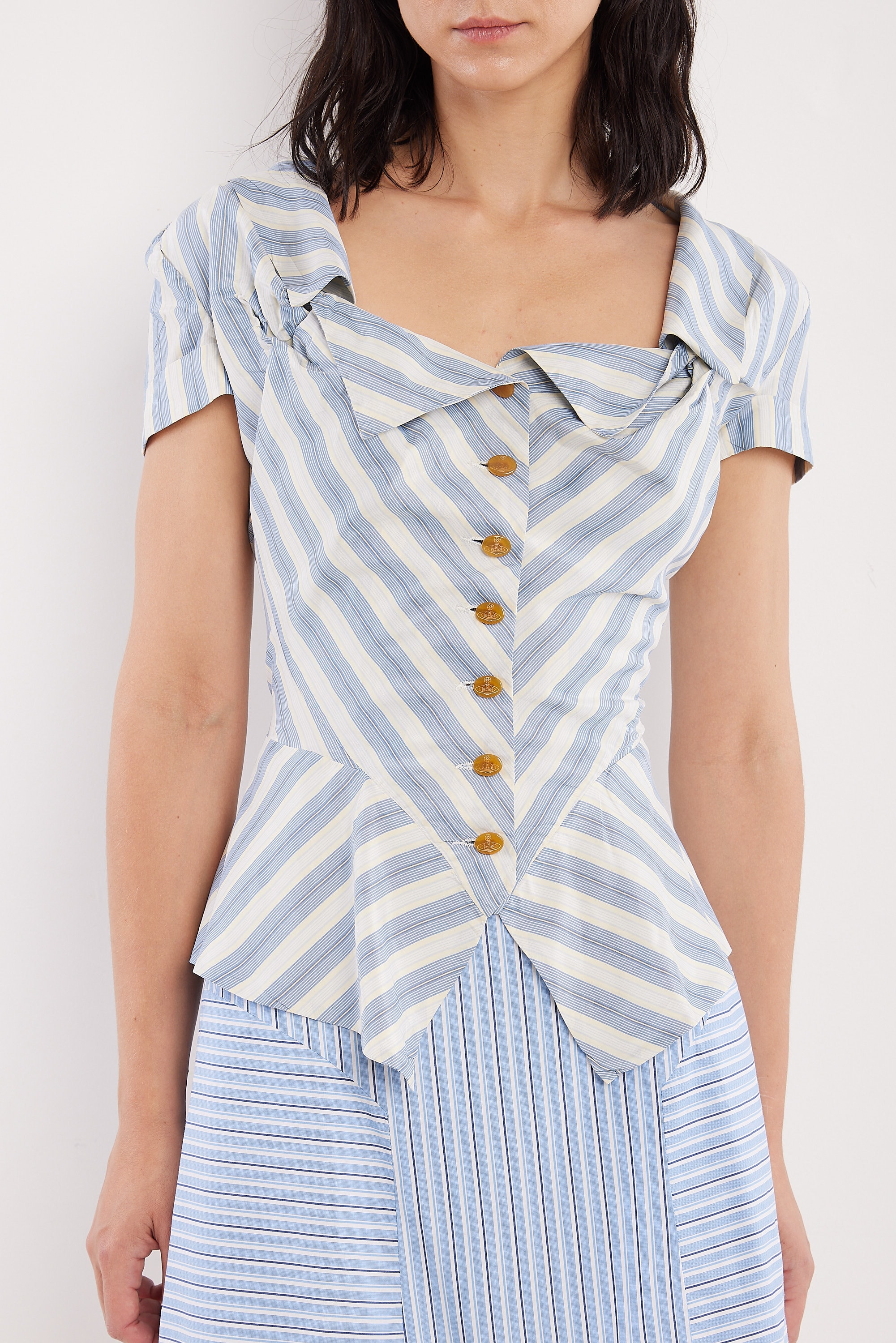 Vintage 90's VIVIENNE WESTWOOD Top / SS 1997 Runway / Striped Silk ...