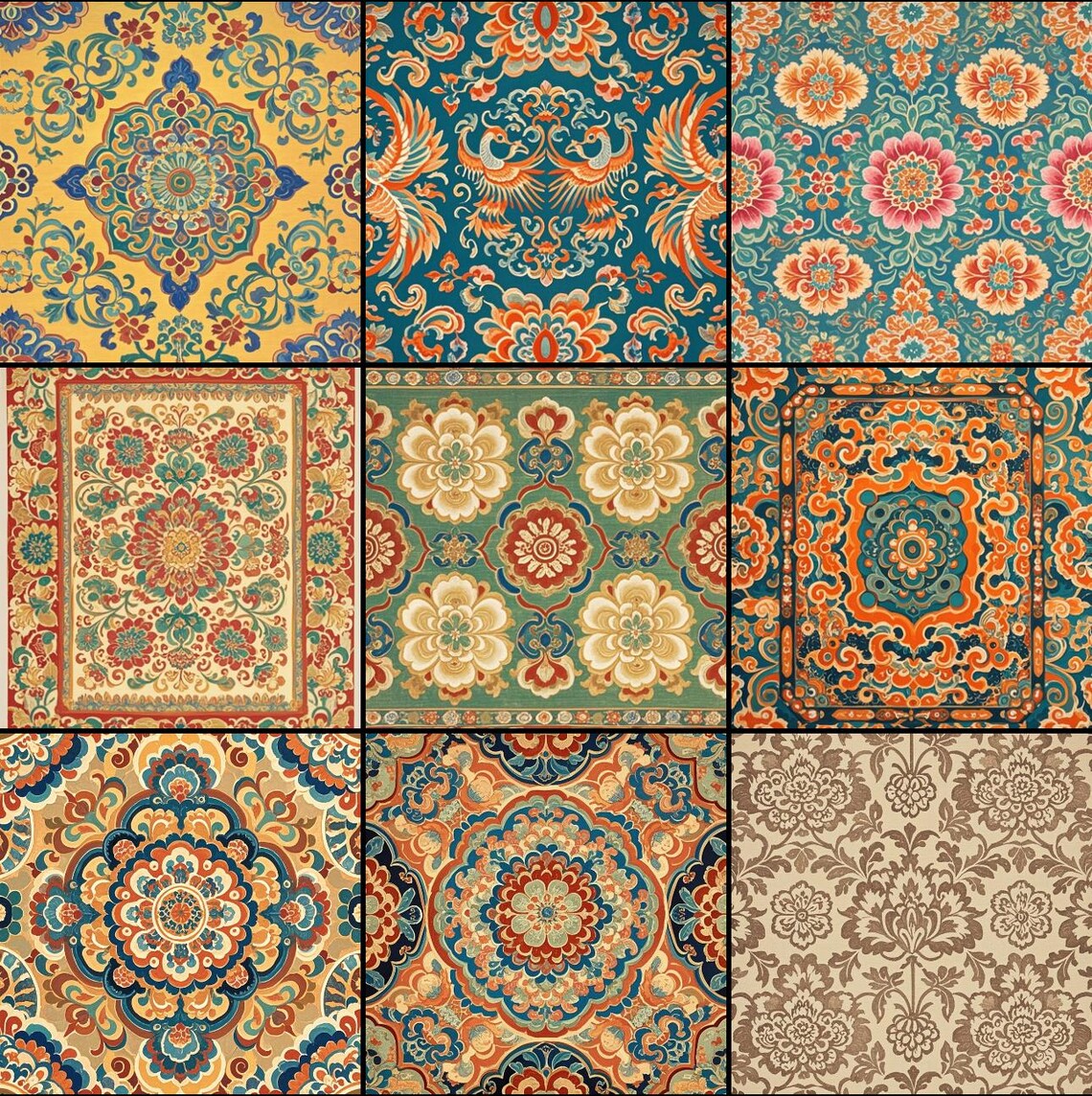Chinese Traditional Floral Patterns – 21 Tang Dynasty Inspired Seamless ...
