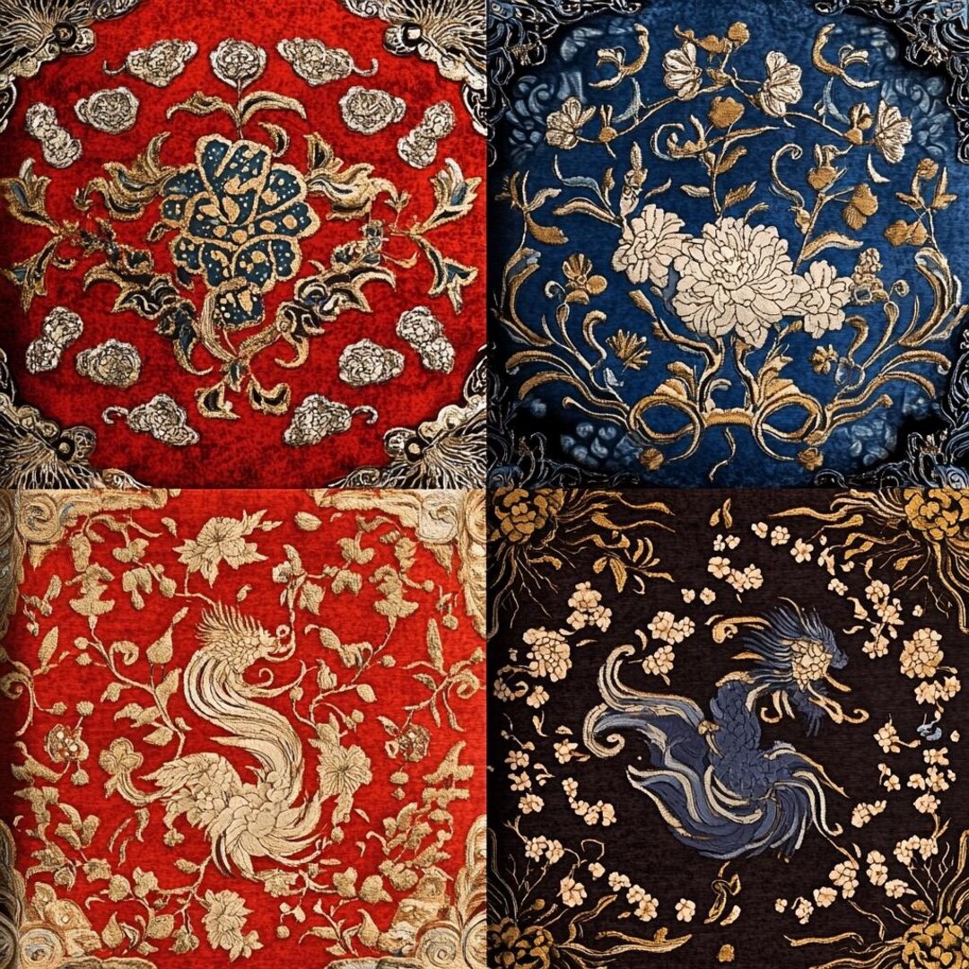 60+ Chinese Song Brocade Seamless Patterns- Song Dynasty Silk ...