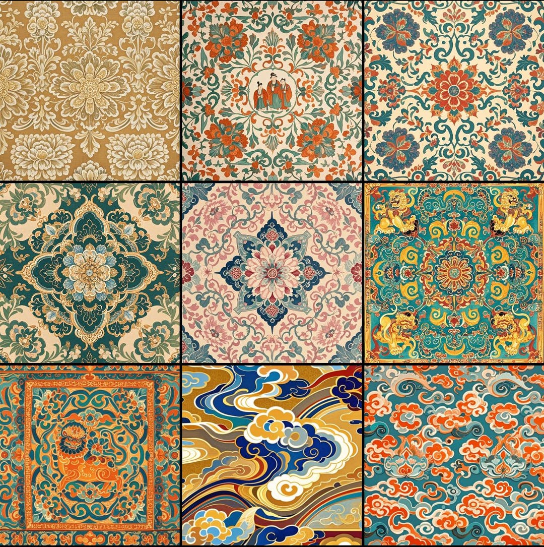 Chinese Traditional Floral Patterns – 21 Tang Dynasty Inspired Seamless ...