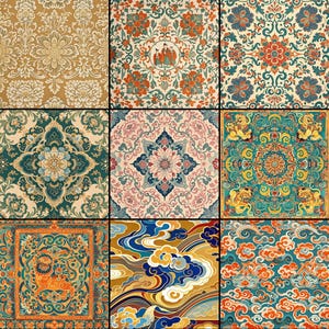 Chinese Traditional Floral Patterns – 21 Tang Dynasty Inspired Seamless ...