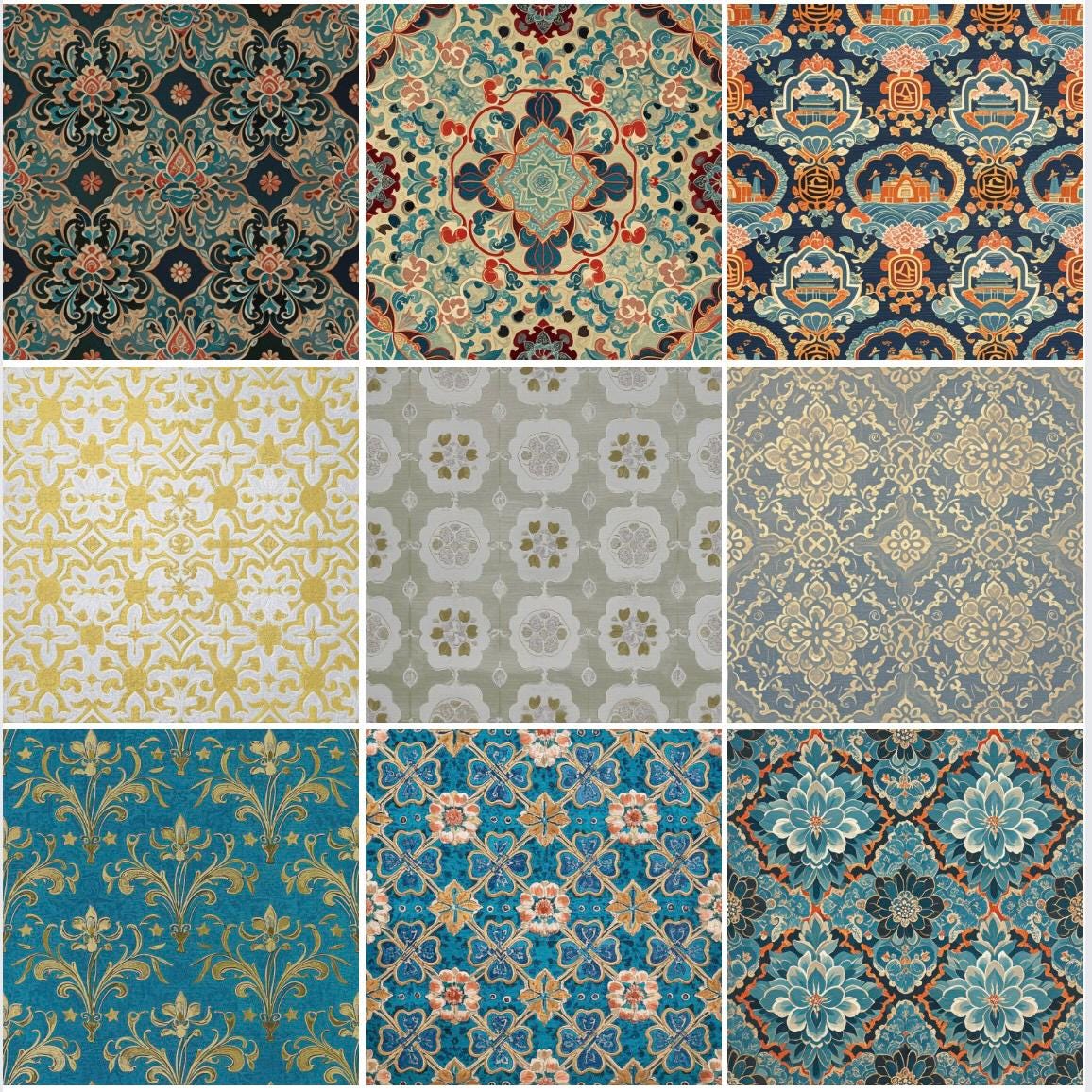 60+ Chinese Song Brocade Seamless Patterns- Song Dynasty Silk ...