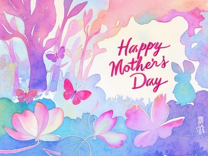 Mother's Day Floral Card Template Art | Customizable | Instant Download ...