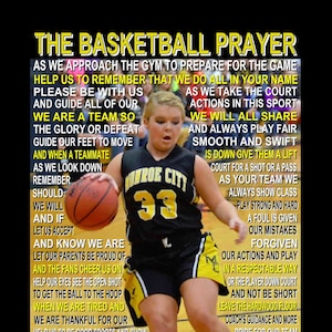 The Basketball Prayer Personalized With Photo, Basketball Prayer ...