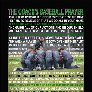 The Baseball Coach's Prayer Personalized With Photo - Etsy