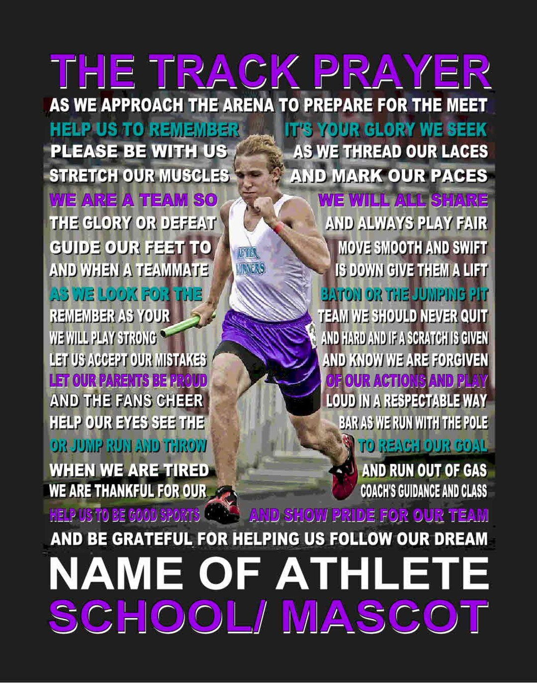 The Track Prayer Personalized With Photo, Track Prayer, Poll Vault ...