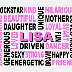 Custom Name Prints, Collage Word Art, Custom Name Collages, Collage ...