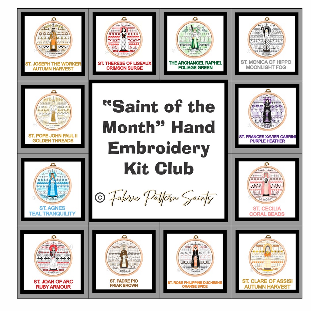 Saint of the Month, Hand Embroidery Saints, Saint Embroidery, All ...