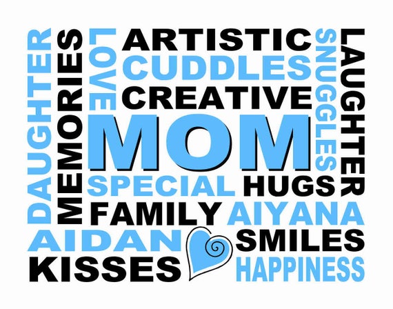 Custom Name Collage Print Names Names on Heavy Matte Paper | Etsy