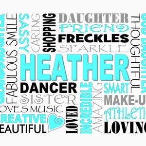 Custom Name Prints, Print Names, Names on Heavy Matte Paper, Collage ...