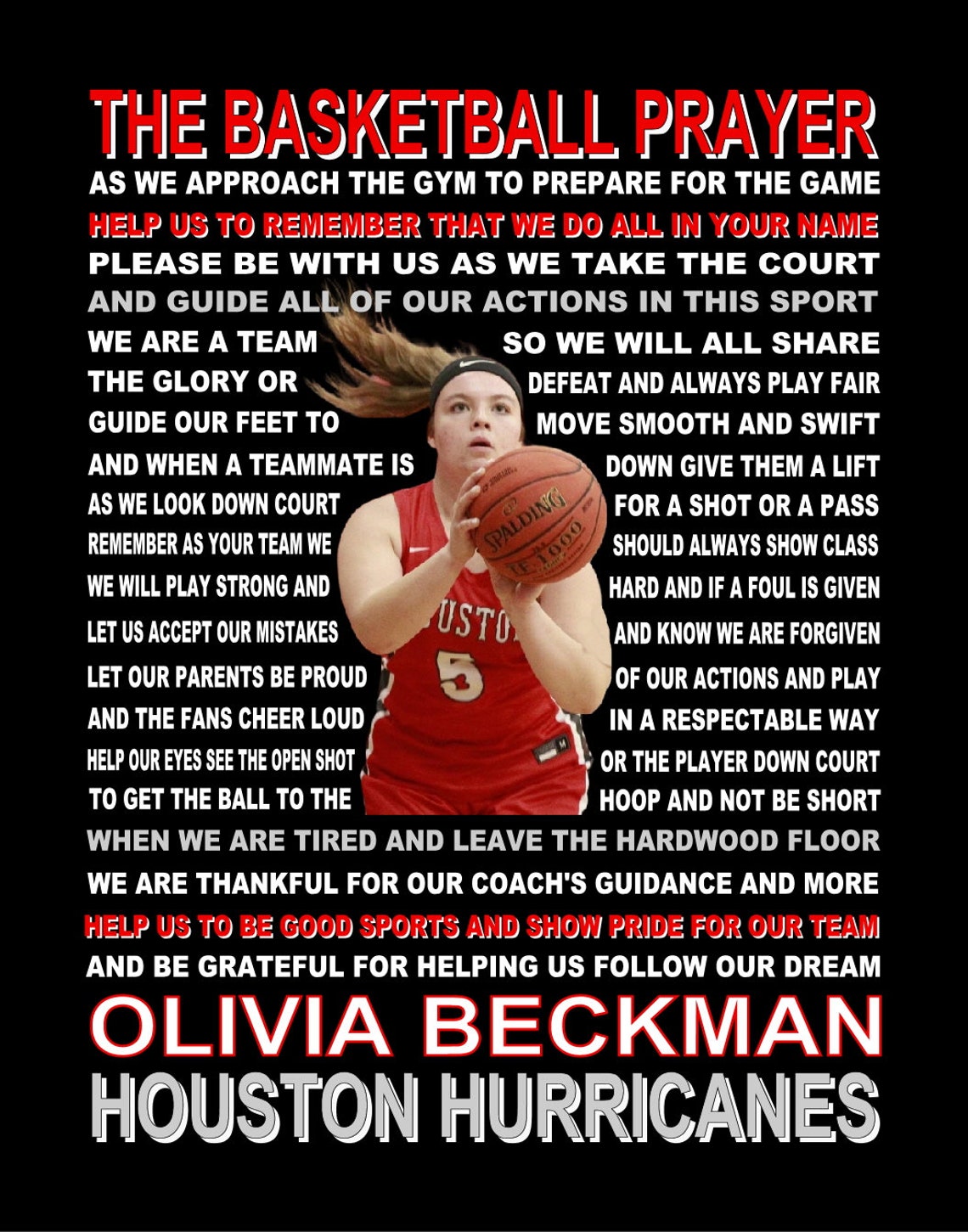 The Basketball Prayer Personalized With Photo Basketball - Etsy