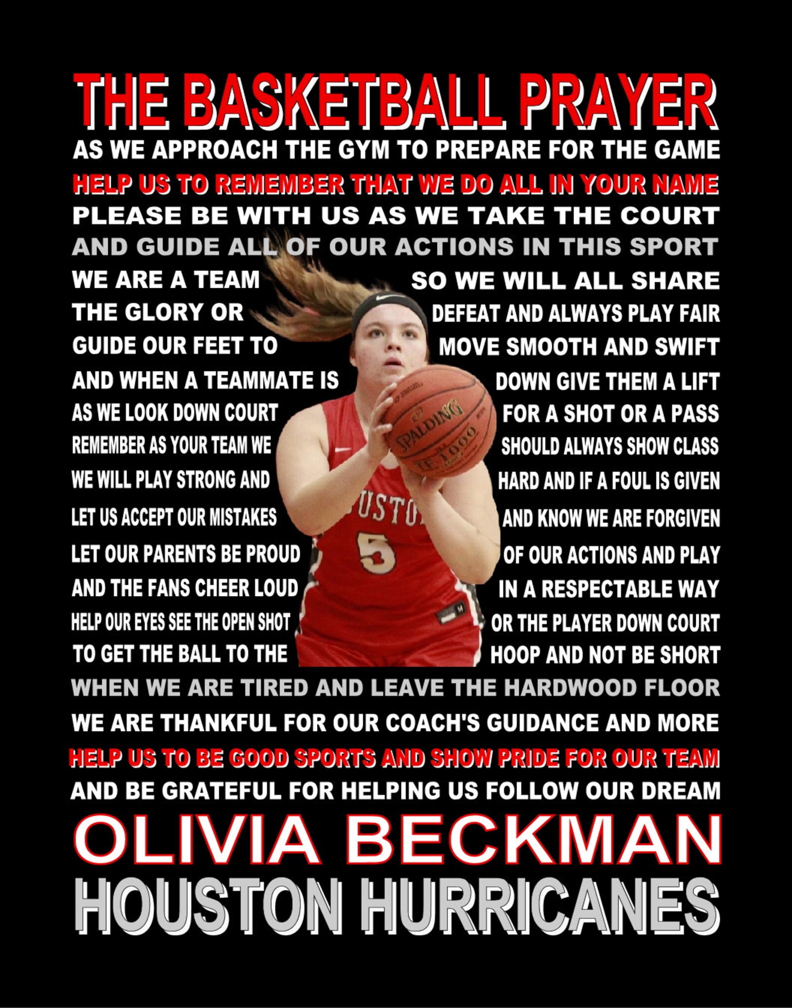The Basketball Prayer Personalized With Photo Basketball - Etsy
