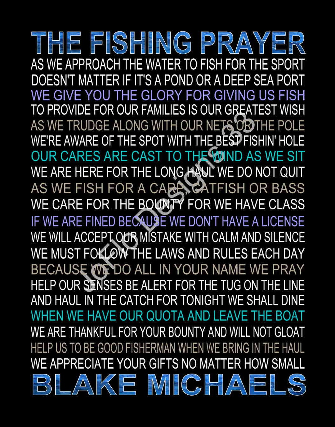 The Fisherman's Prayer Personalized, Fisherman, Fishing Prayer, Fishing ...