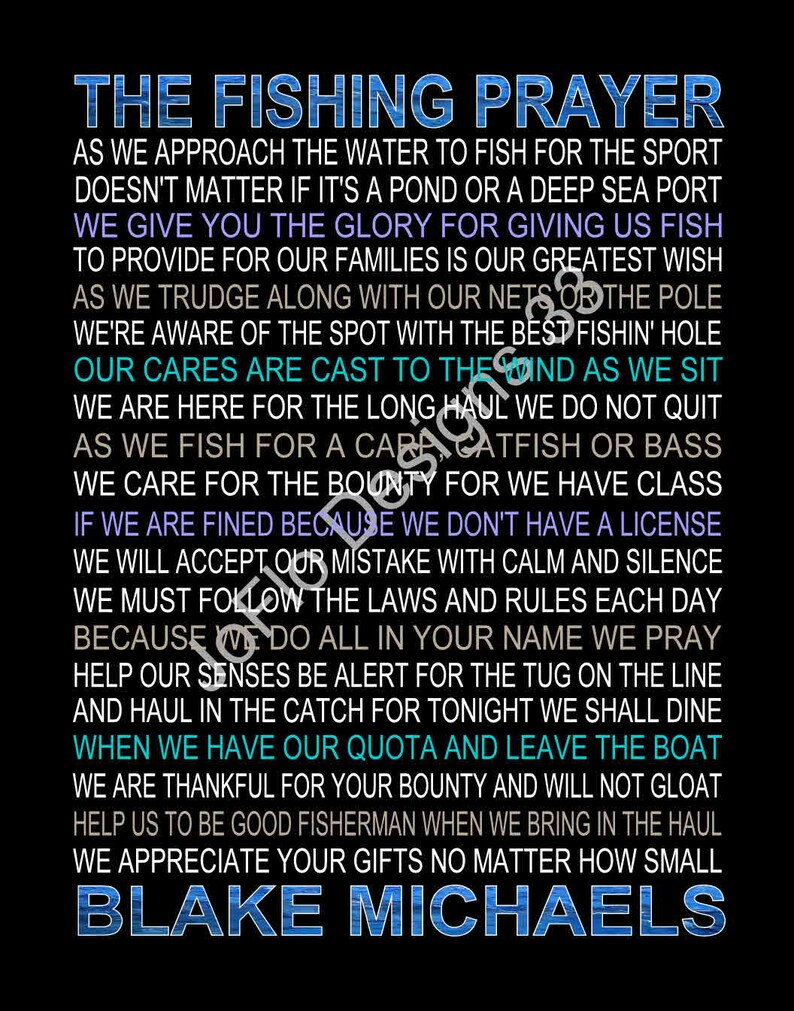 The Fisherman's Prayer Personalized Fisherman Fishing - Etsy