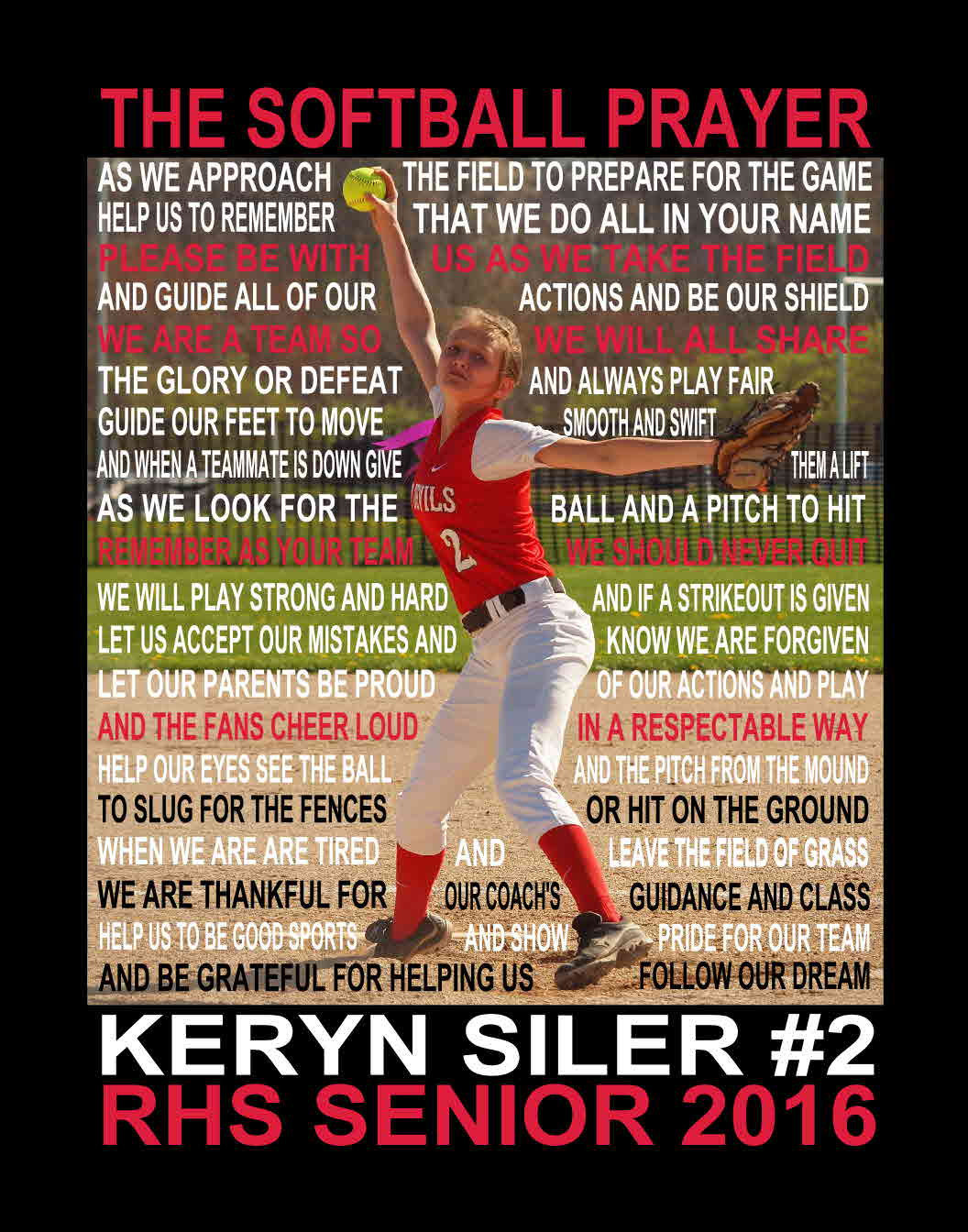 The Softball Prayer Personalized With Photo Softball Prayer - Etsy