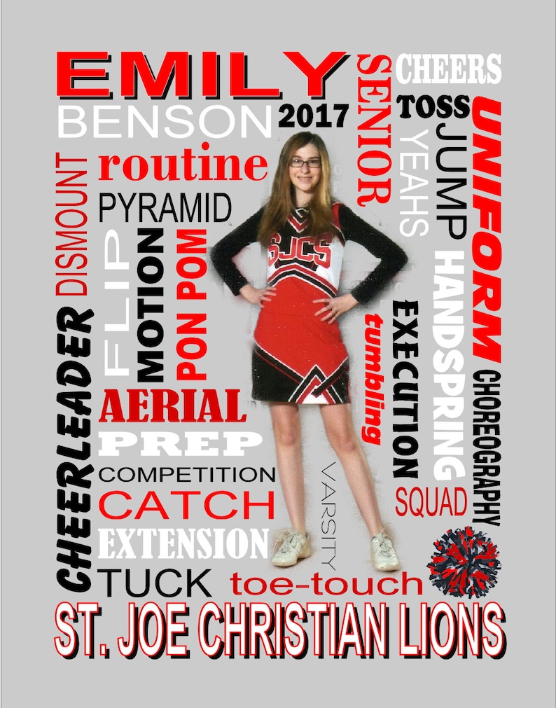 Cheer Word Collage With Photo Cheer Collage Cheer Words - Etsy