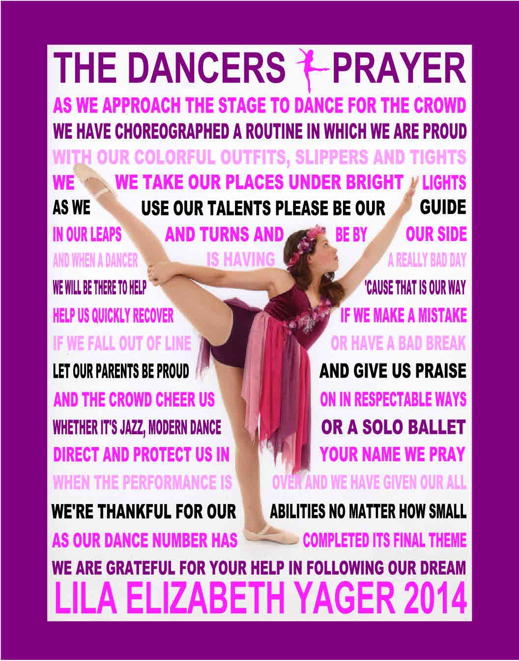The Dancer Prayer Personalized With Photo Dancer Dancer | Etsy