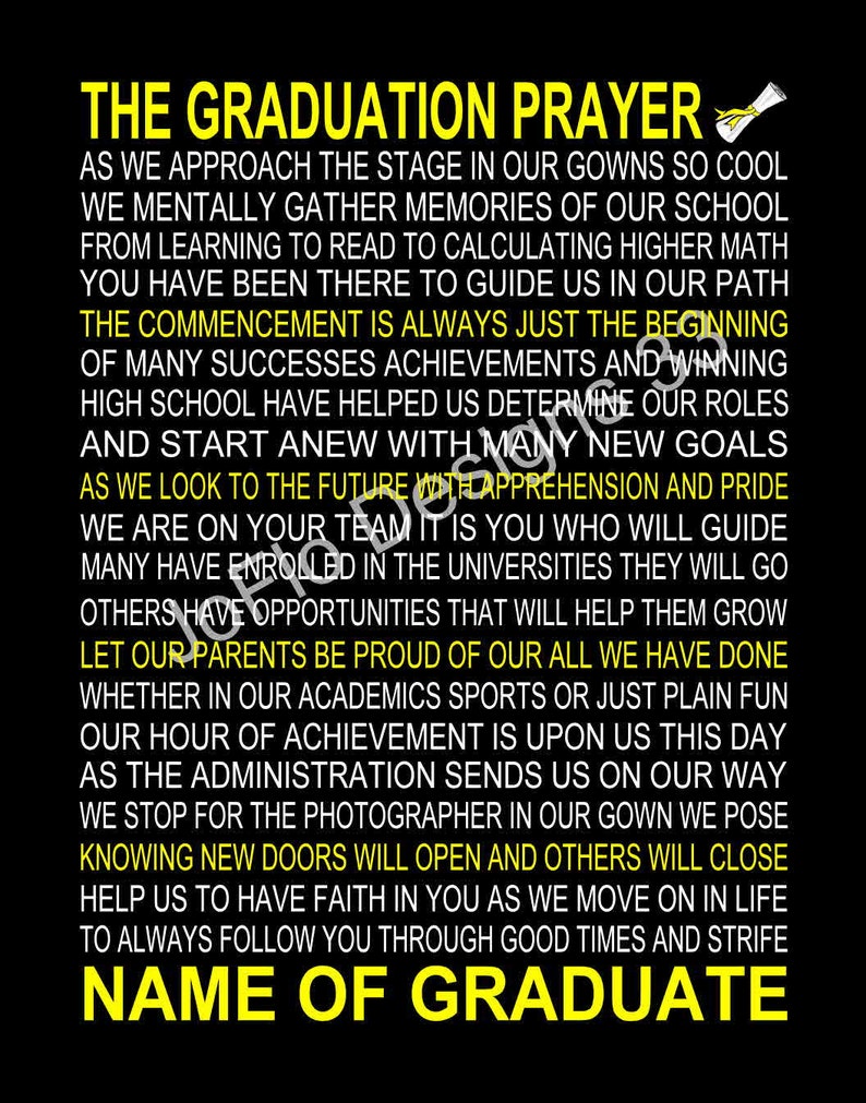 The Graduation Prayer Graduation Graduation Print | Etsy