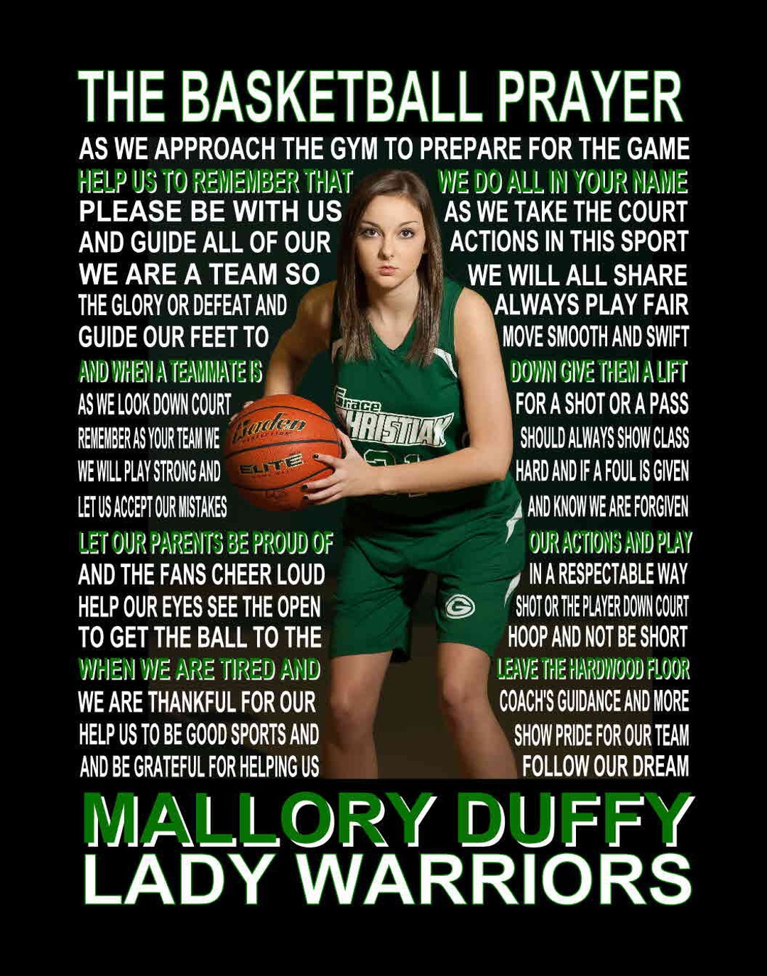 The Basketball Prayer Personalized With Photo, Basketball Prayer ...