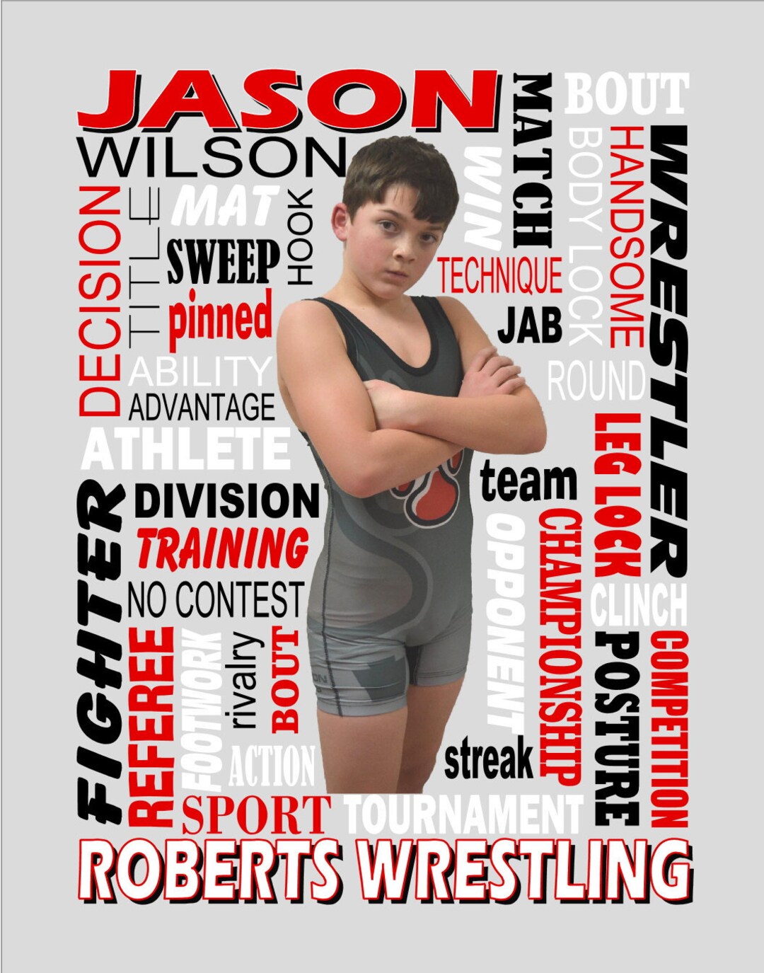 Wrestling Word Collage With Photo, Wrestling Collage, Wrestling Words ...