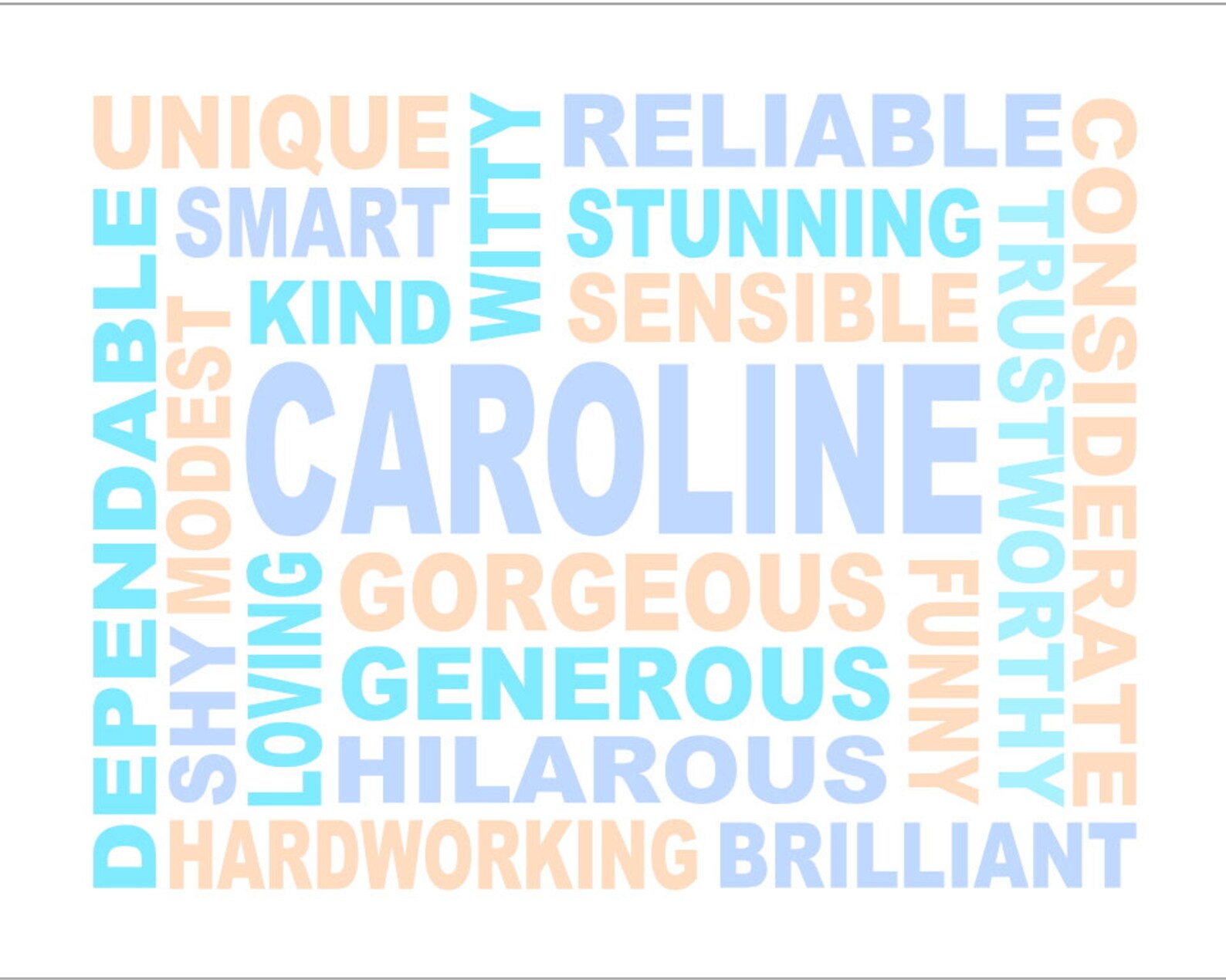 Custom Name Prints Print Names Names on Heavy Matte Paper - Etsy