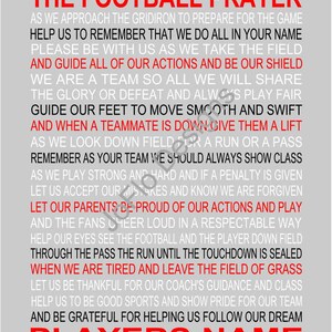 The Football Prayer With Ball Personalized Senior Night, Sports Banquet ...