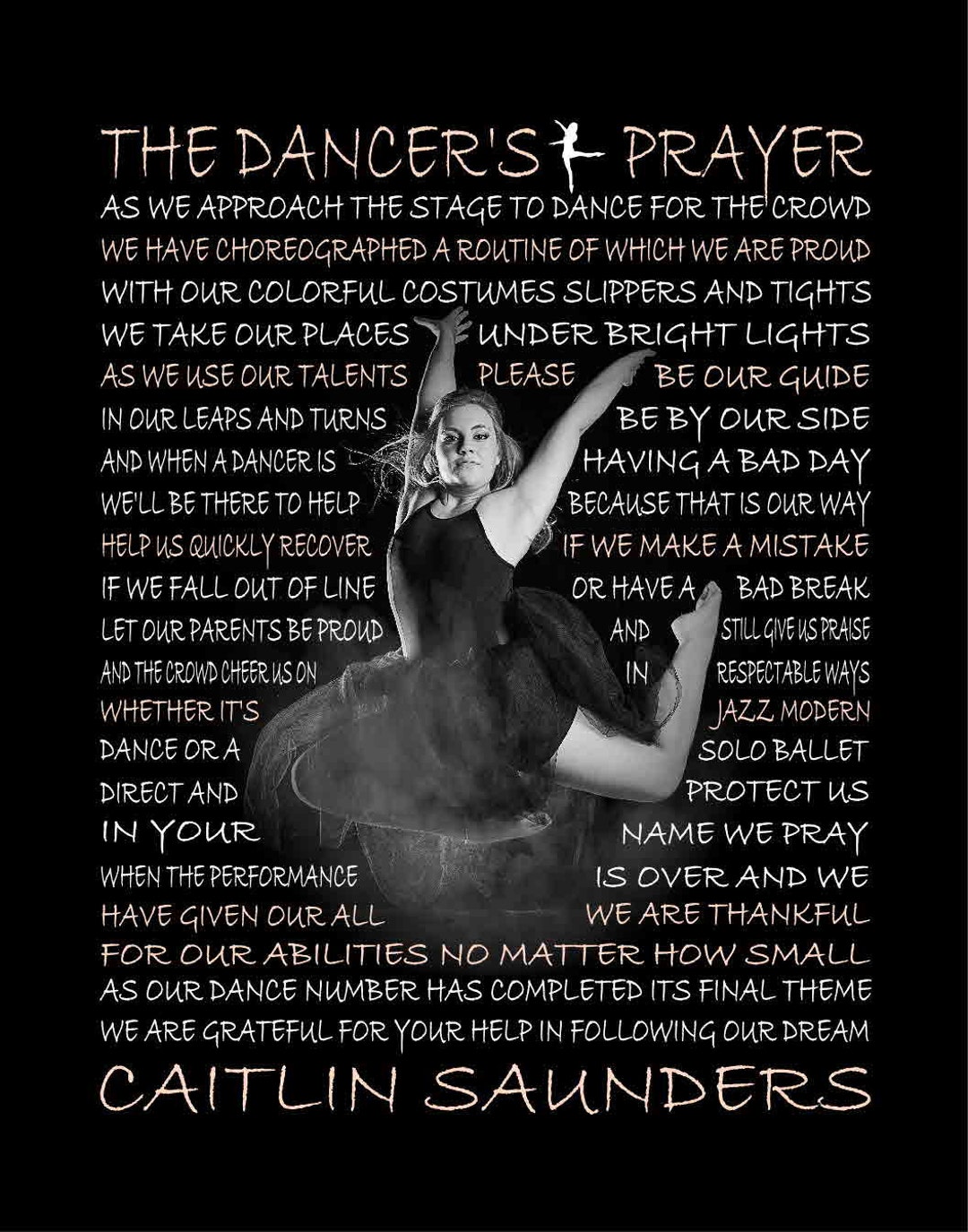 The Dancer Prayer Personalized With Photo, Dancer, Dancer Poem, Dancing ...