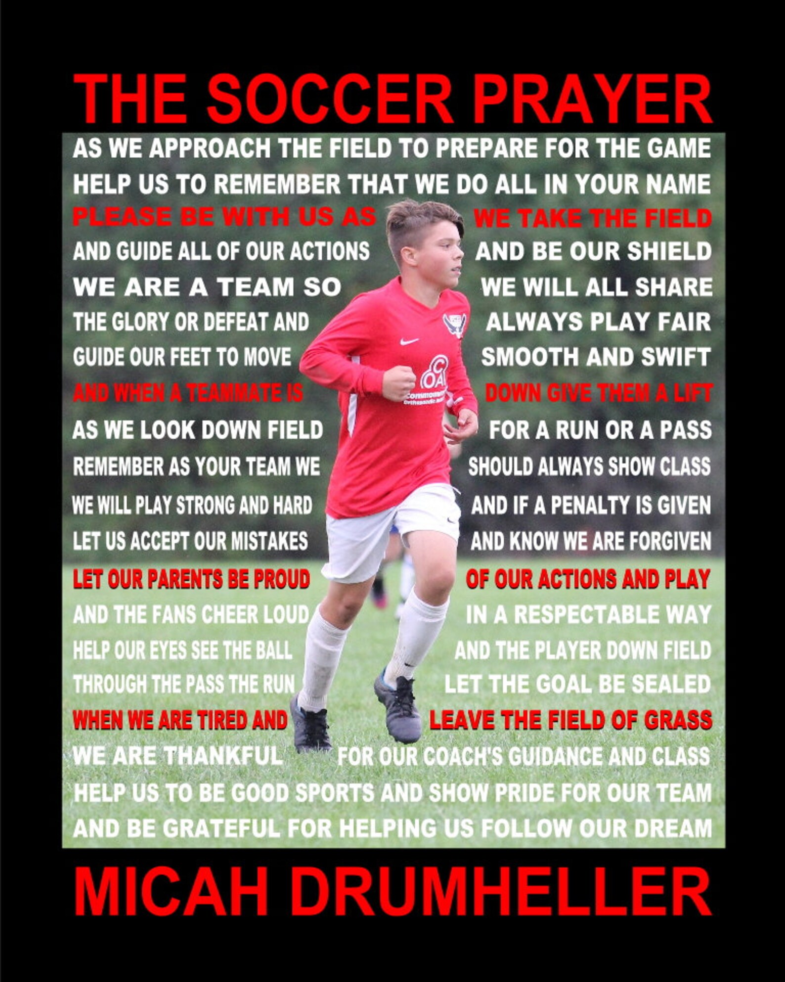 The Soccer Prayer Personalized With Ball Soccer Prayer - Etsy