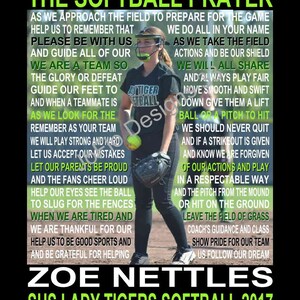 The Softball Prayer Personalized With Photo,, Softball Prayer, Softball ...