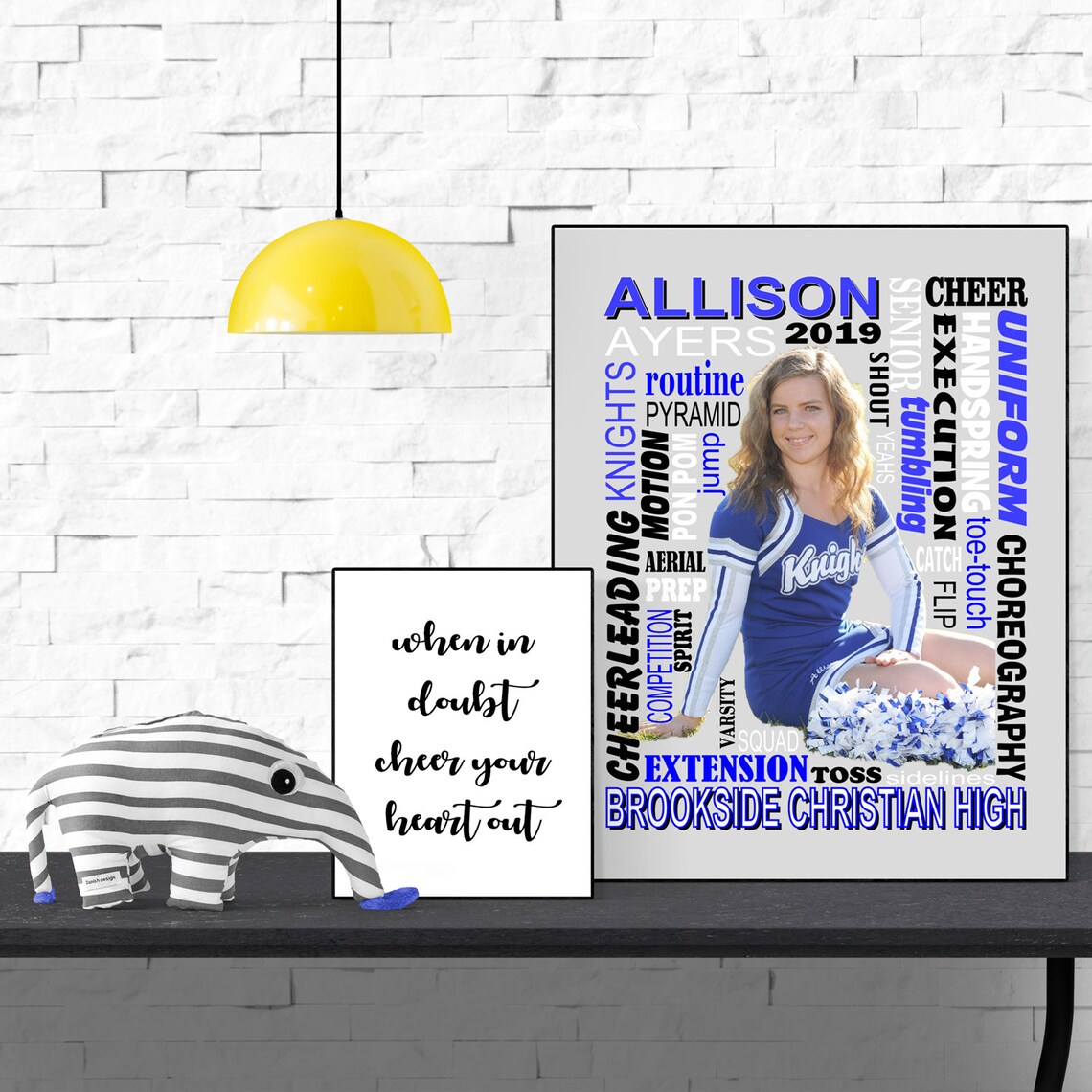 Cheer Word Collage with photo Cheer collage Cheer words | Etsy