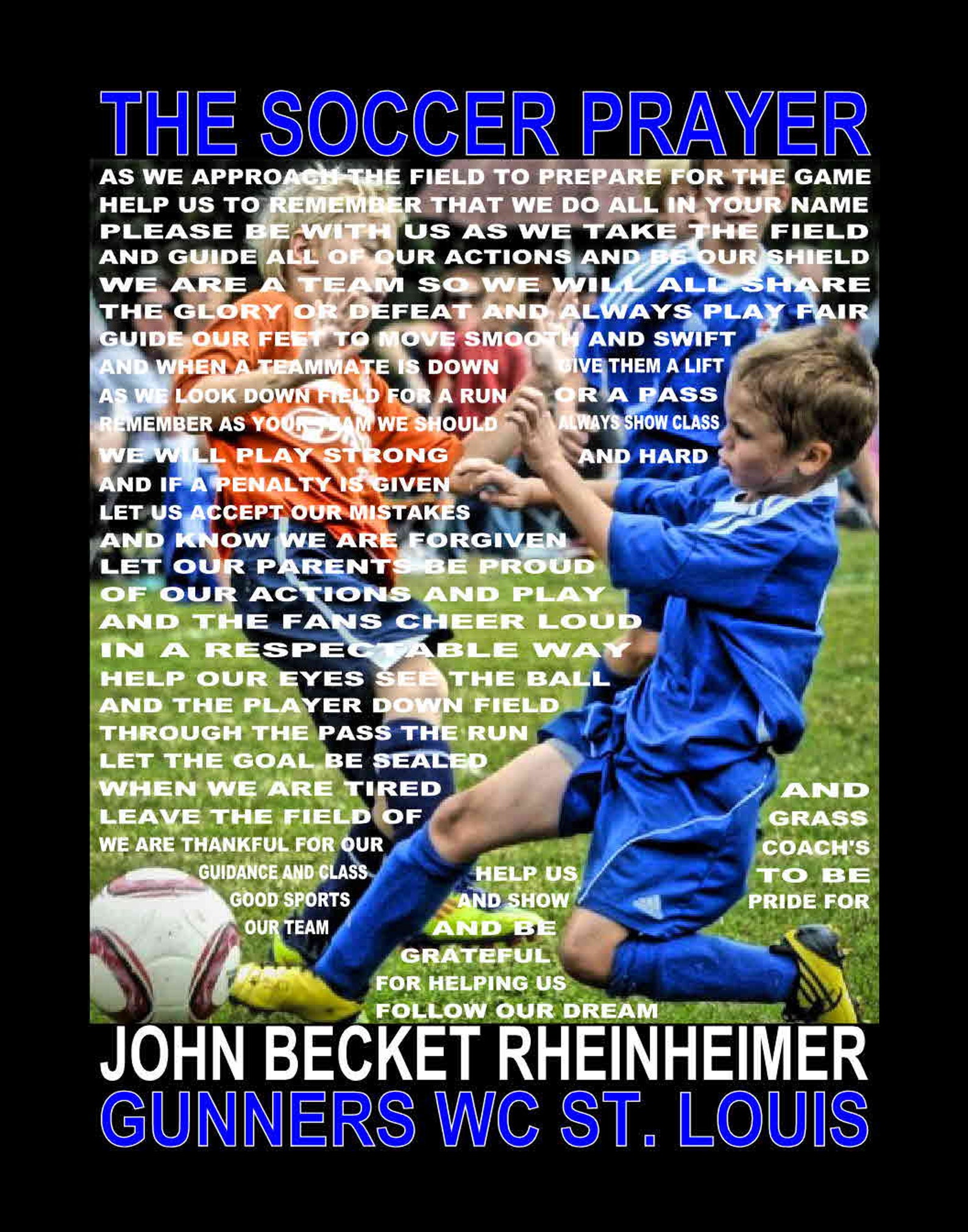The Soccer Prayer Personalized With Ball Soccer Prayer - Etsy
