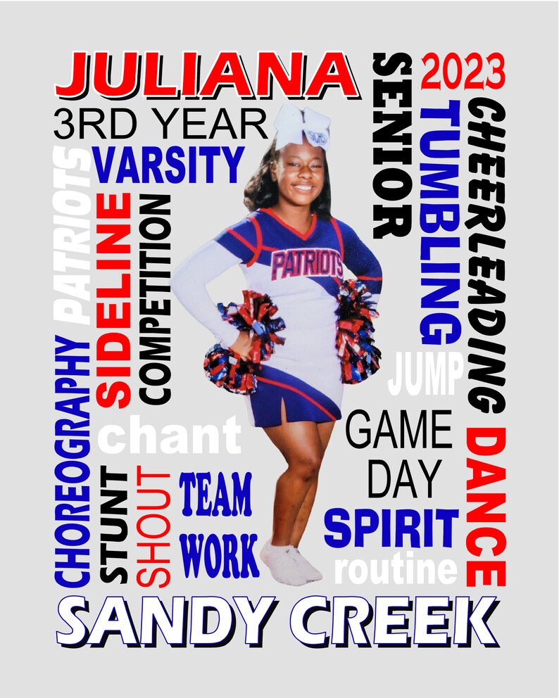 Cheer Word Collage With Photo Cheer Collage Cheer Words - Etsy