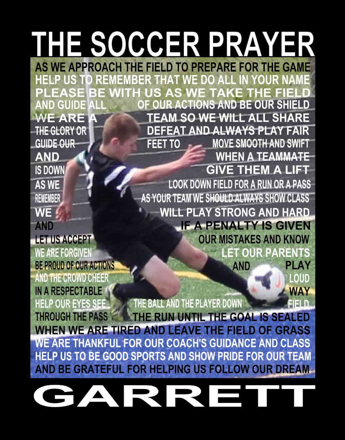 The Soccer Prayer personalized with ball Soccer prayer | Etsy