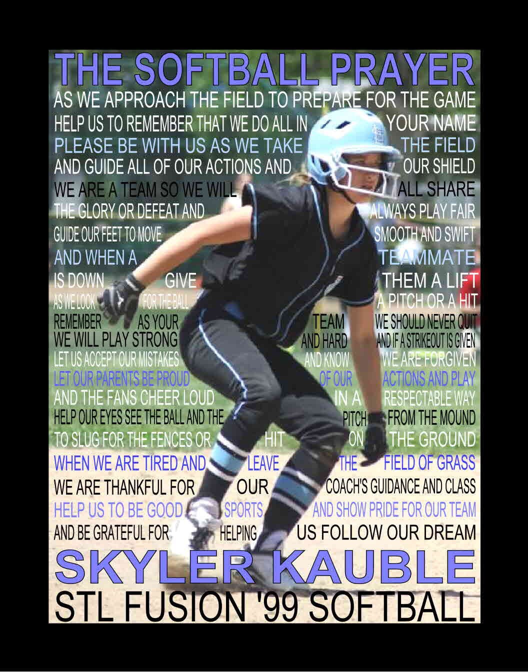 The Softball Prayer Personalized With Photo Softball Prayer - Etsy
