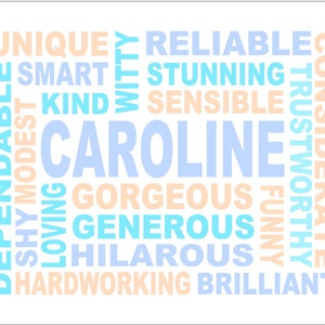 Custom Name Prints, Collage Word Art, Custom Name Collages, Collage ...