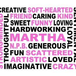 Custom Name Prints, Print Names, Names on Heavy Matte Paper, Collage ...