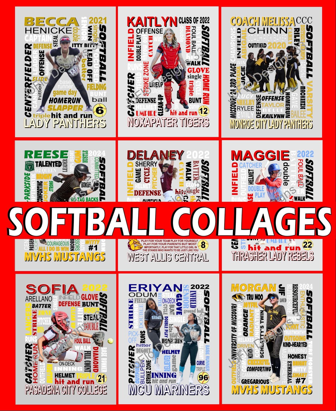 Softball Collages, Softball Gifts, Senior Night, Sports Banquet ...