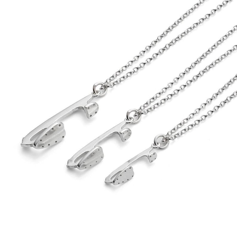 Silver Ice Skating Necklace - Etsy