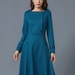 Blue Wool Dress Womens Winter Dress Womens Dress Long Wool - Etsy