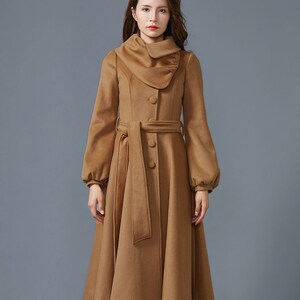 Camel Wool Coat, Long Wool Coat, Winter Coat Women, Asymmetrical Wool ...