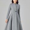Long Wool Princess Coat, Swing Wool Coat, Fit &flare Coat, Women's ...