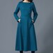 Blue Wool Dress Womens Winter Dress Womens Dress Long Wool - Etsy