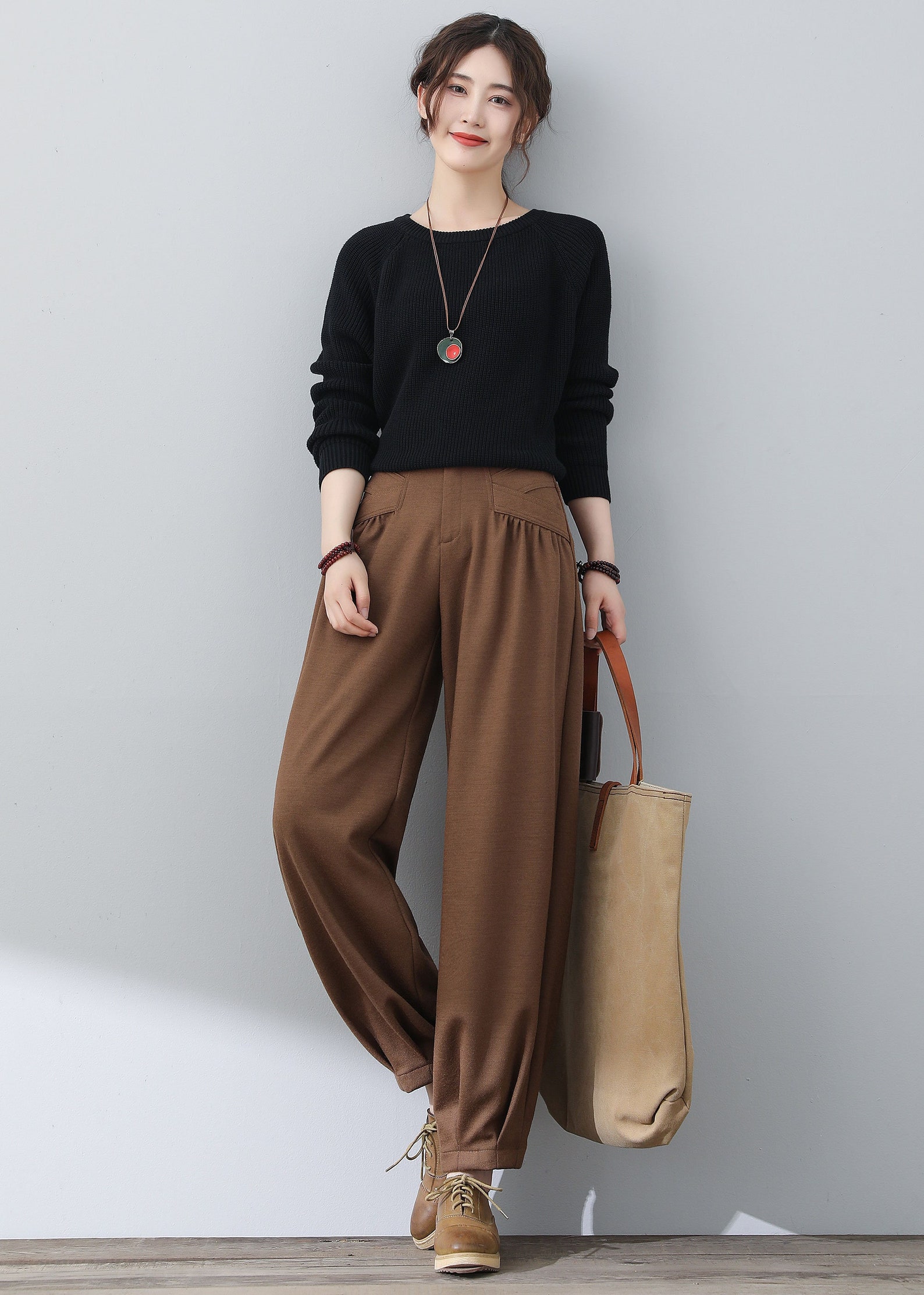 Wool Pants Long Wool Pants Brown Wool Pants Autumn Winter - Etsy