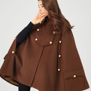 Wool Cape Coat, Winter Wool Cape, Plus Size Cape Coat, Womens Cape Coat ...