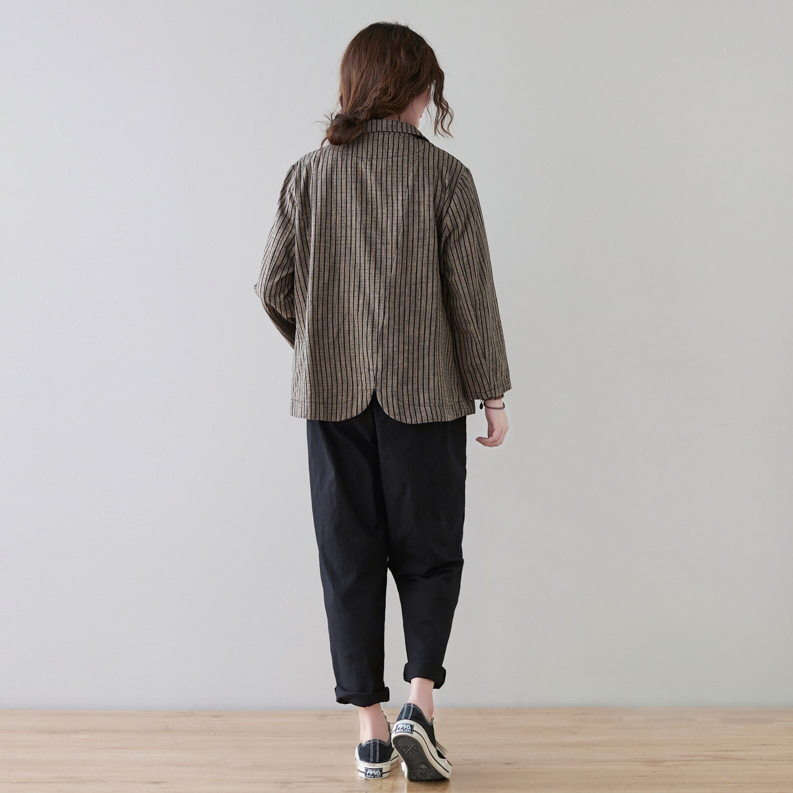 Relaxed Fit Striped Linen Jacket Linen Blazer Plus Size | Etsy