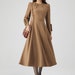 Wool Dress, Winter Dress Women, Fit and Flare Dress, Dress With Pockets ...