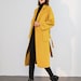 Yellow Wool Coat, Wrap Wool Coat, Oversized Wool Coat, Wool Coat Women ...